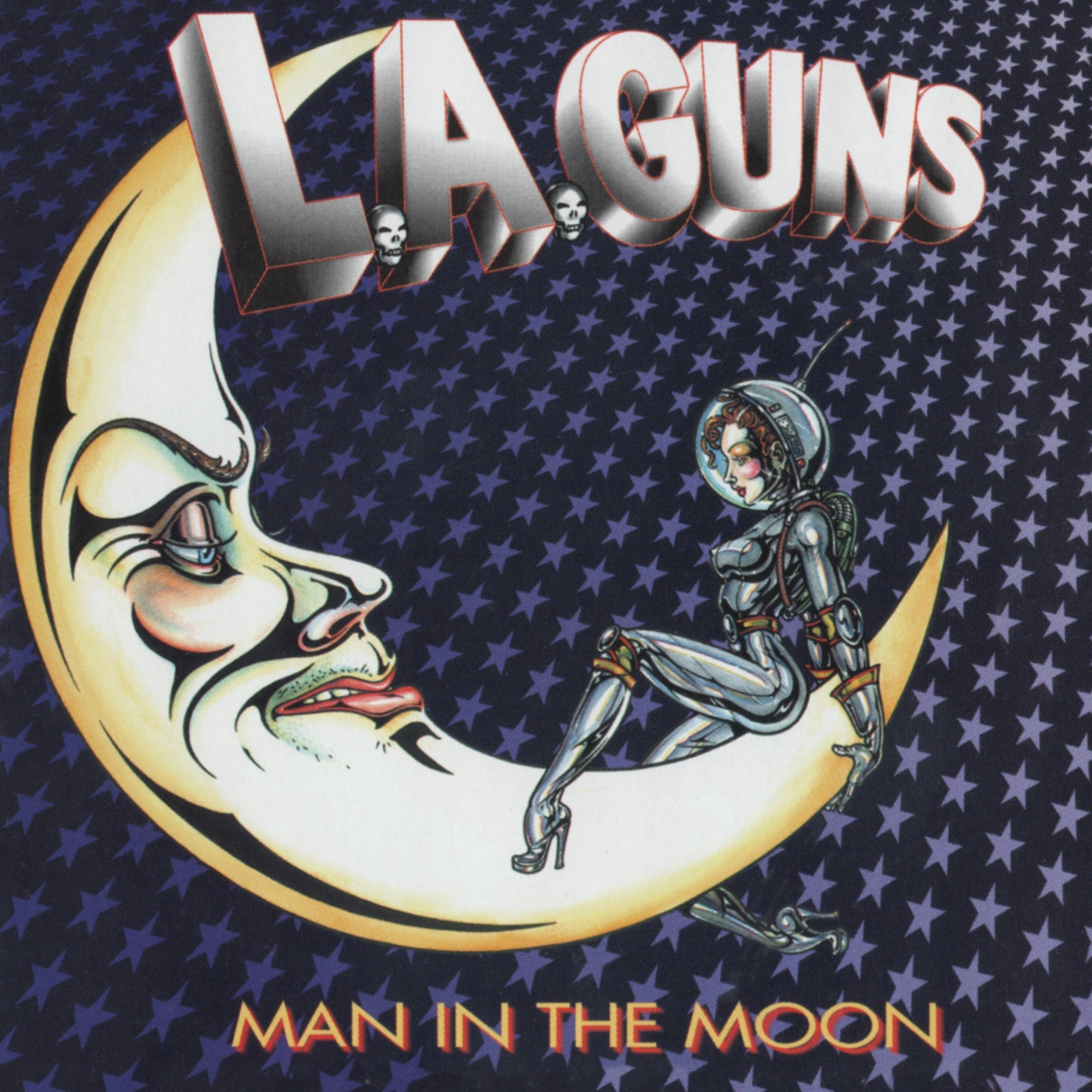 L.A. GUNS 'MAN IN THE MOON' LP (25th Anniversary, Solar Flare Hand Pou