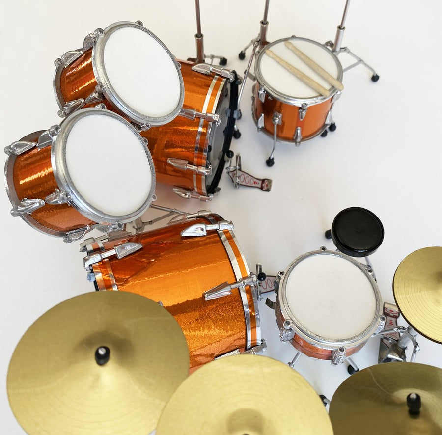 LARS ULRICH MINIATURE TAMA DRUM KIT IN MAGNETIC ORANGE | Shop Goldmine Mag